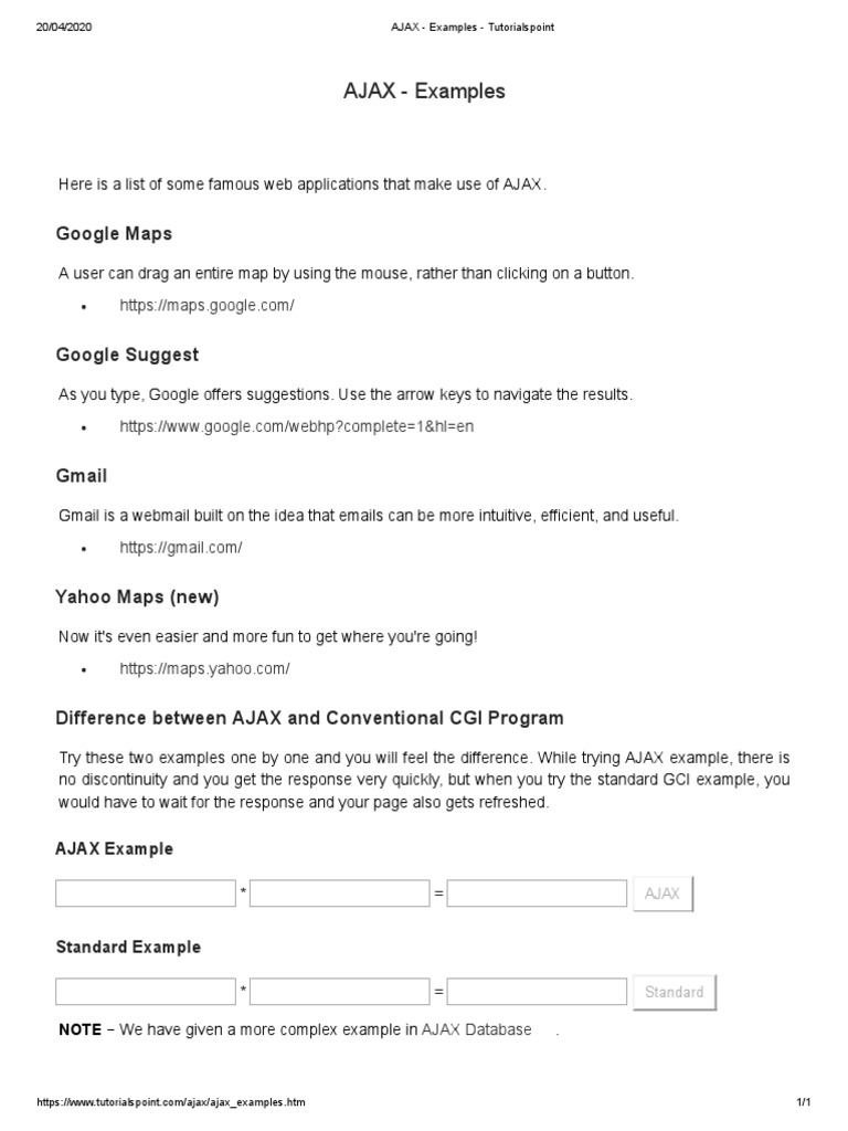 Ajax Examples | PDF