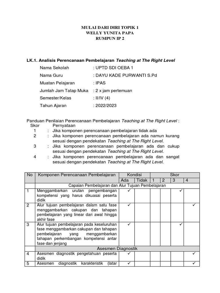 Mulai Dari Diri t1 Prinsip Assesment II | PDF
