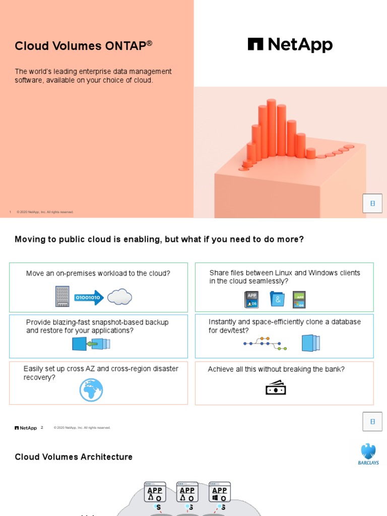 Cloud Volumes ONTAP - CC Deck v1.0 | PDF | Cloud Computing | Computer ...