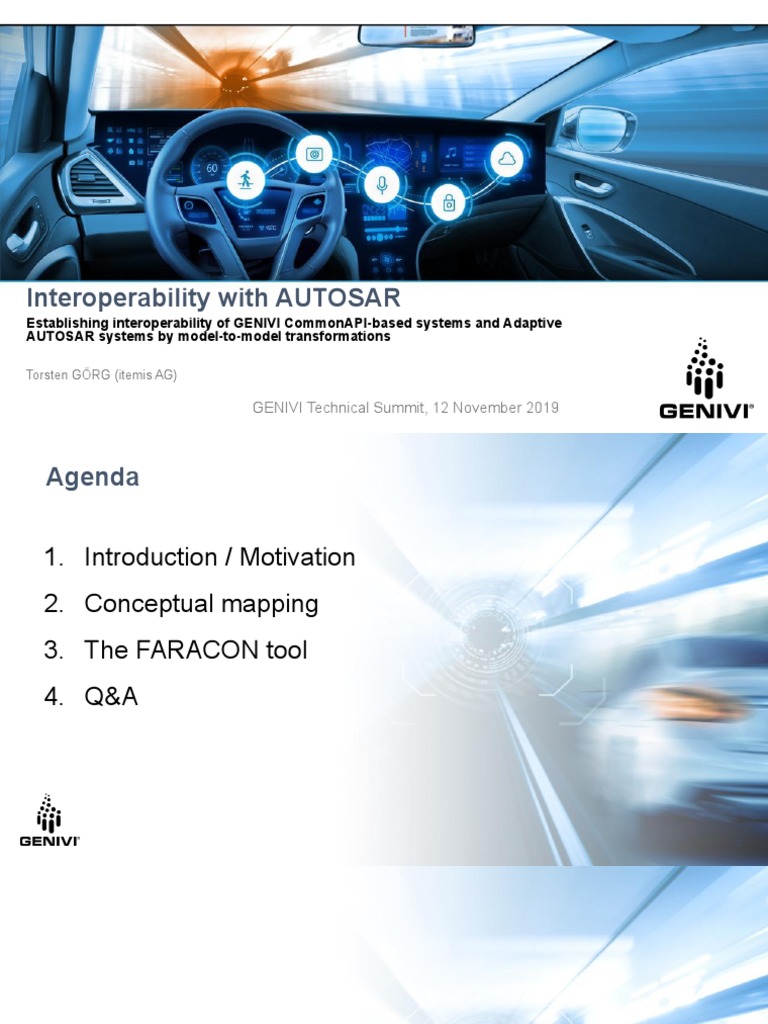 Interoperability With AUTOSAR (GENIVI Technical Summit 2019, Detroit ...