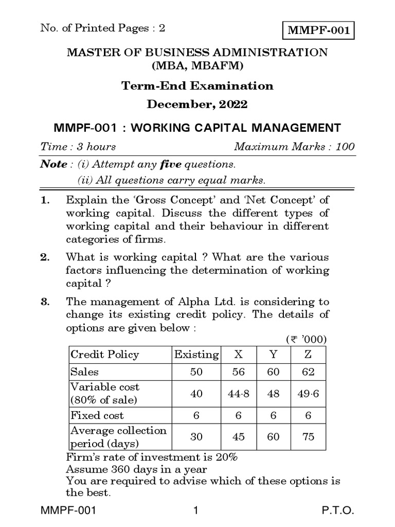 MMPF-1 ques paper | PDF