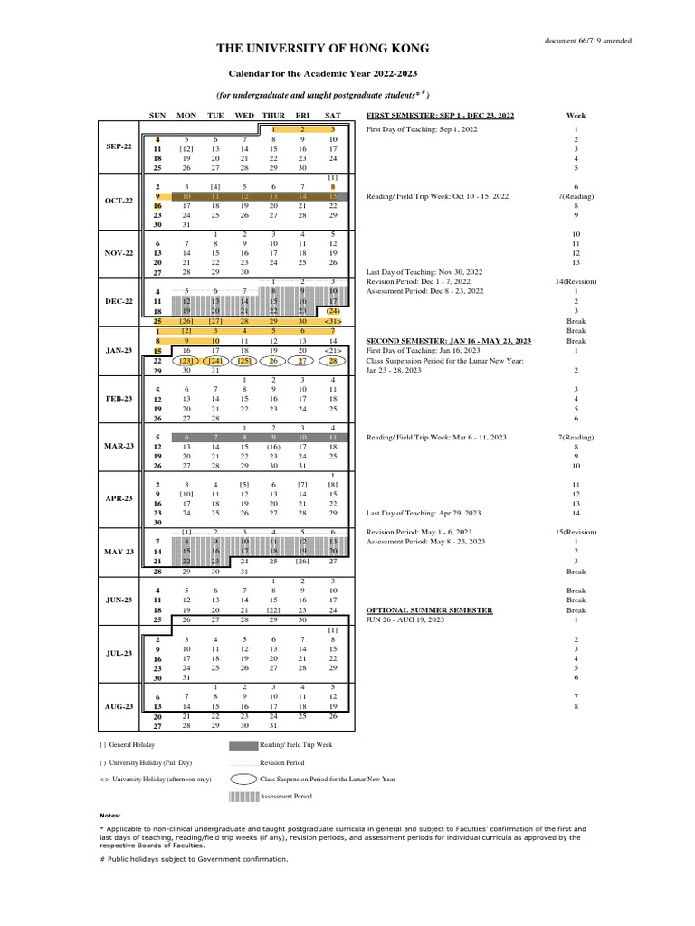 Uni Calendar 2023 | PDF