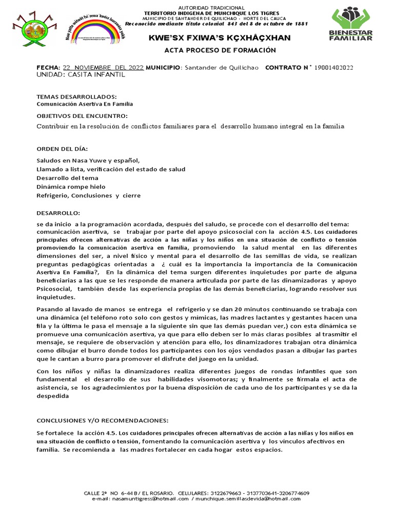 Ejemplo de Acta | PDF