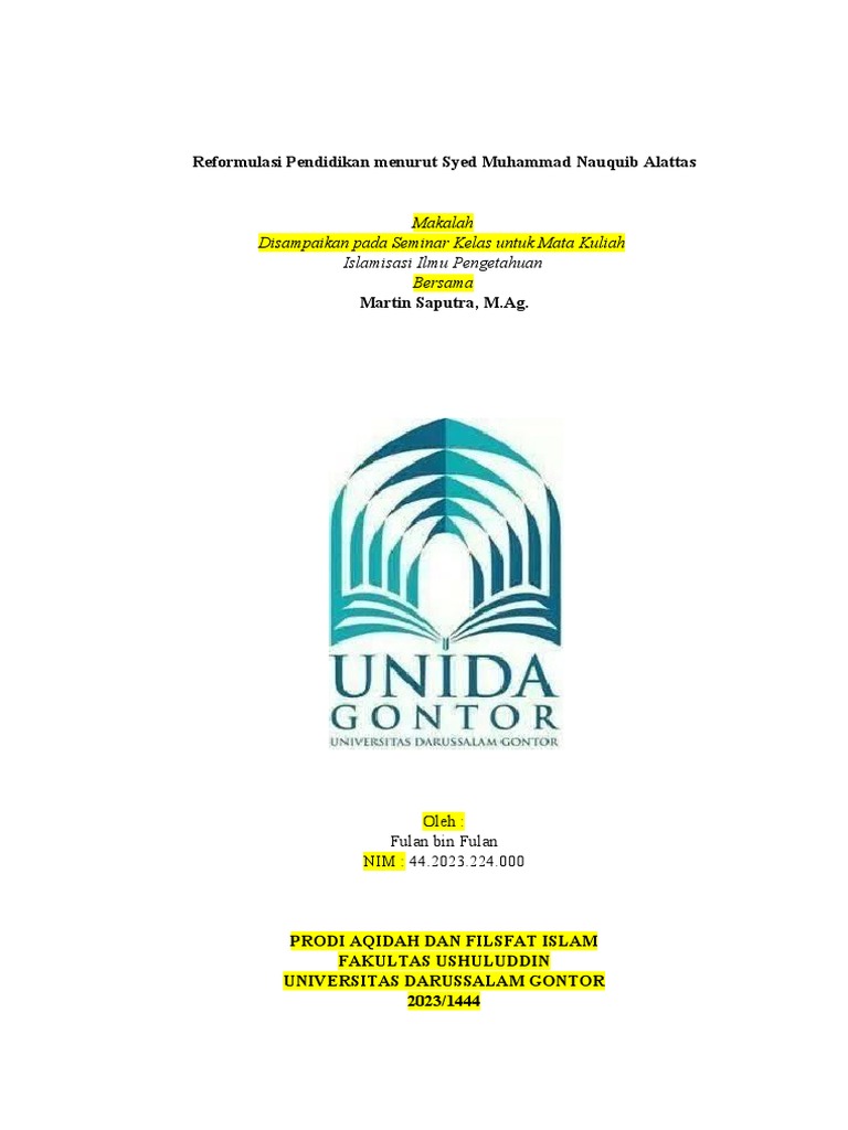 Template Makalah Tugas Uts&Uas | PDF