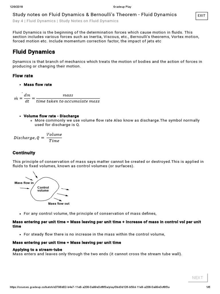 Fluide Dynamics and Bernoulli's Theorem | PDF | Vortices | Fluid Dynamics Fluide Dynamics and Bernoulli's Theorem | PDF | Vortices | Fluid Dynamics