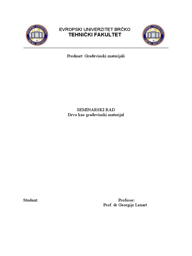 Drvo Kao Gradjevinski Materijal | PDF