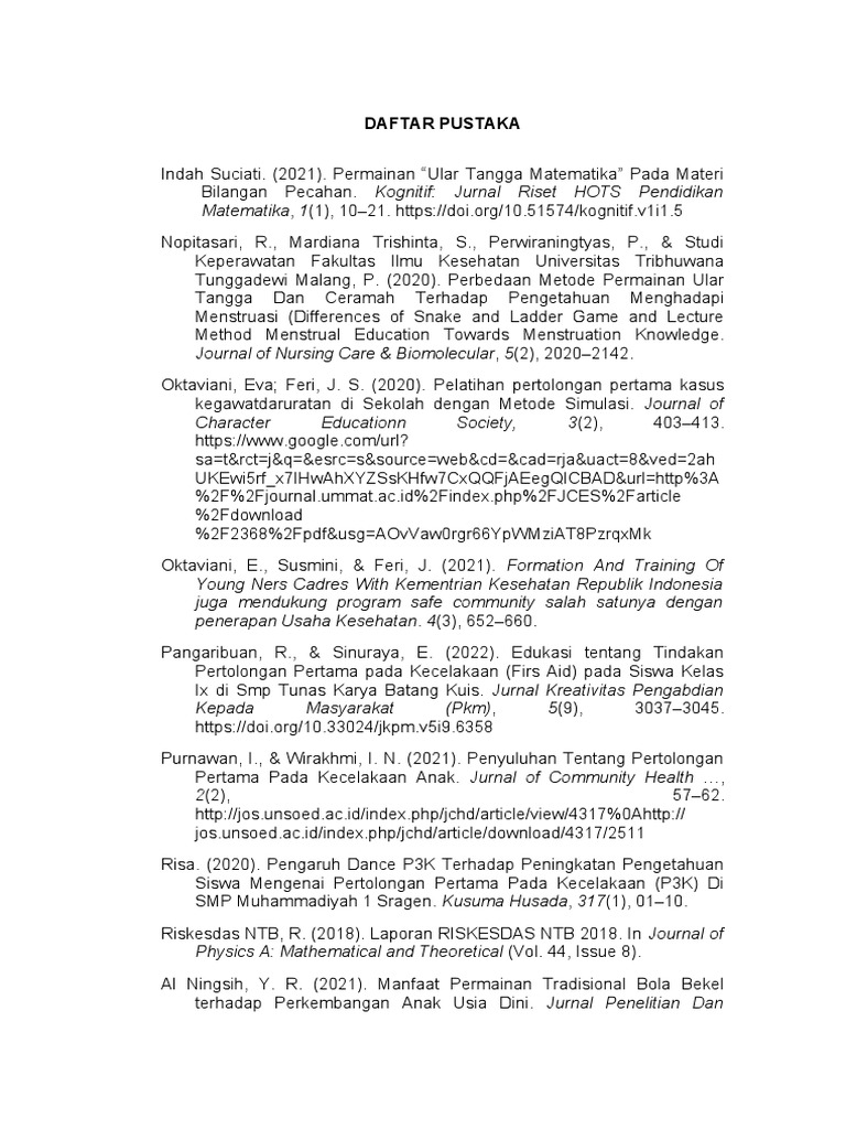 DAFTAR PUSTAKA Bab I Dan II | PDF