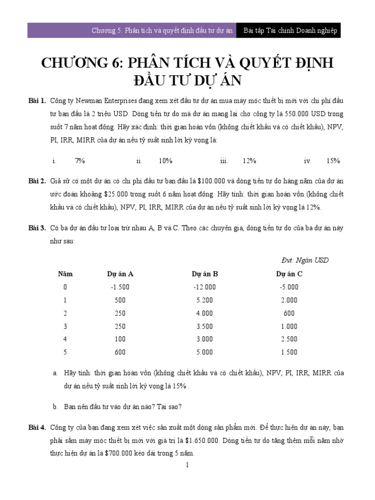 Bai Tap Chuong 6 | PDF