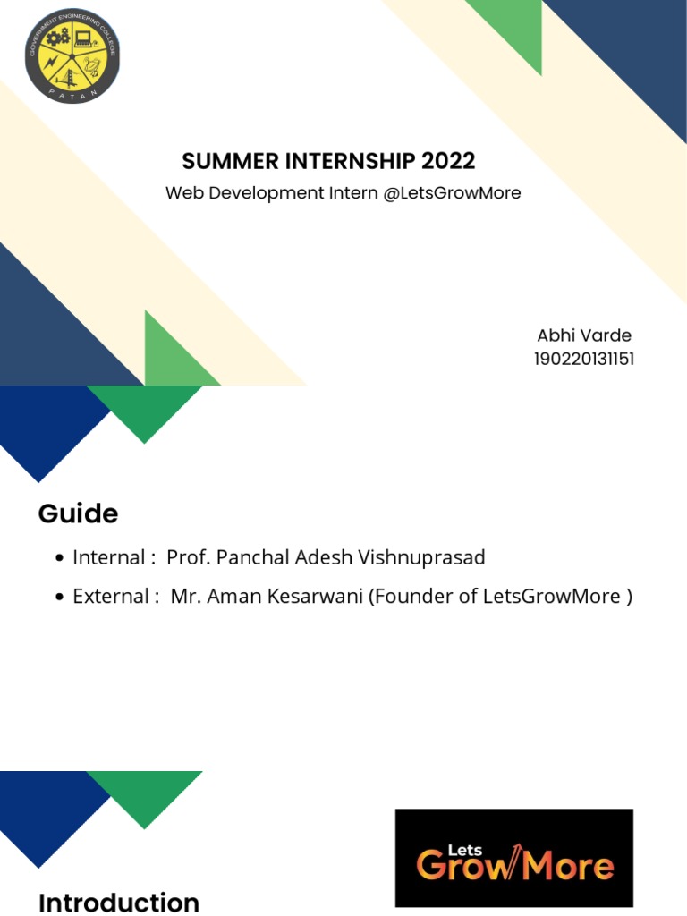 AbhiVarde Internship PPT | PDF