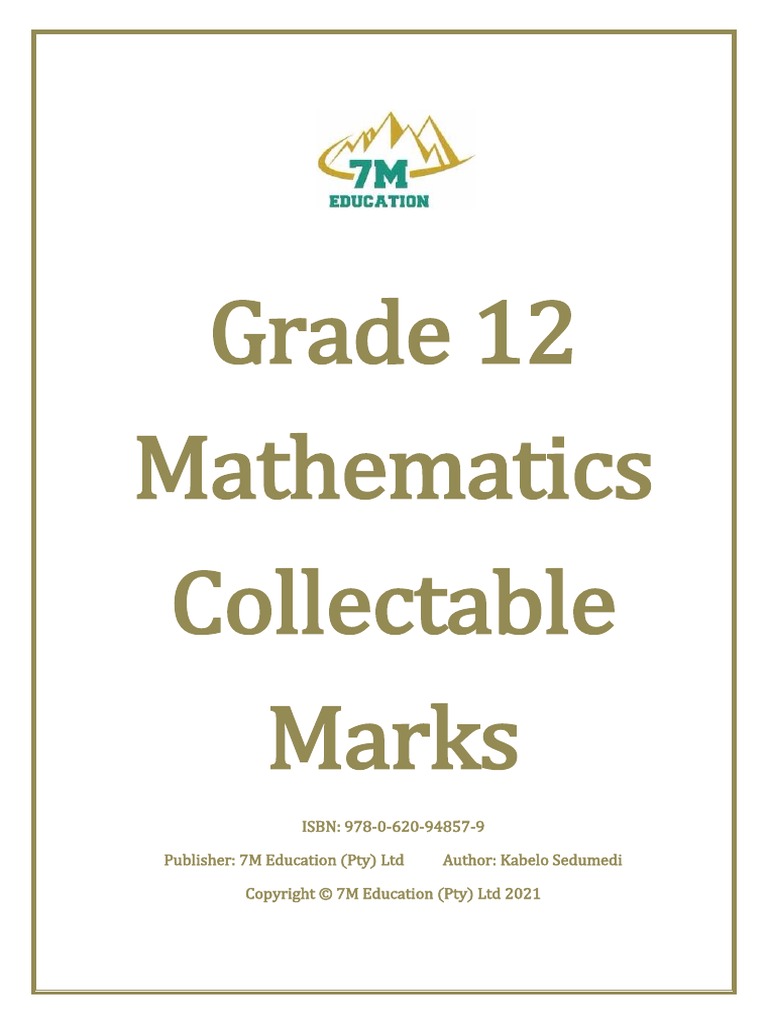 Gr12 - Collectable Marks - Incl Prob & Gen Sol | PDF Gr12 - Collectable Marks - Incl Prob & Gen Sol | PDF