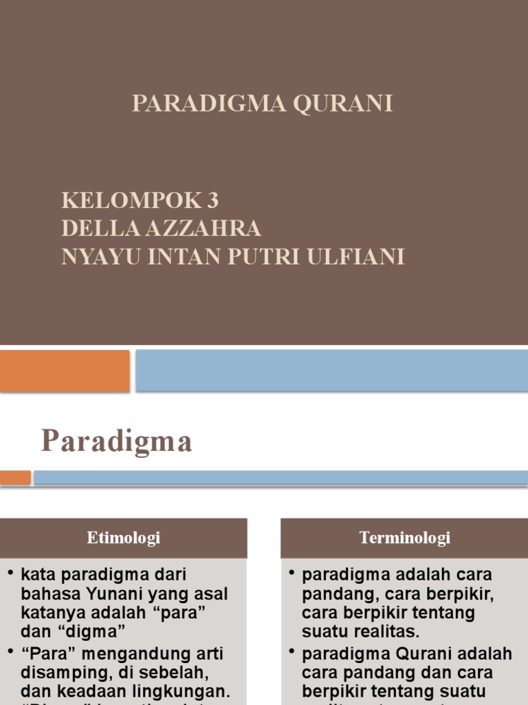 Pentingnya Paradigma Qurani dalam Kehidupan Modern | PDF