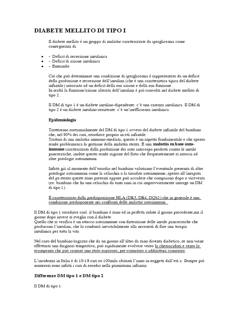 Diabete Mellito Di Tipo I | PDF