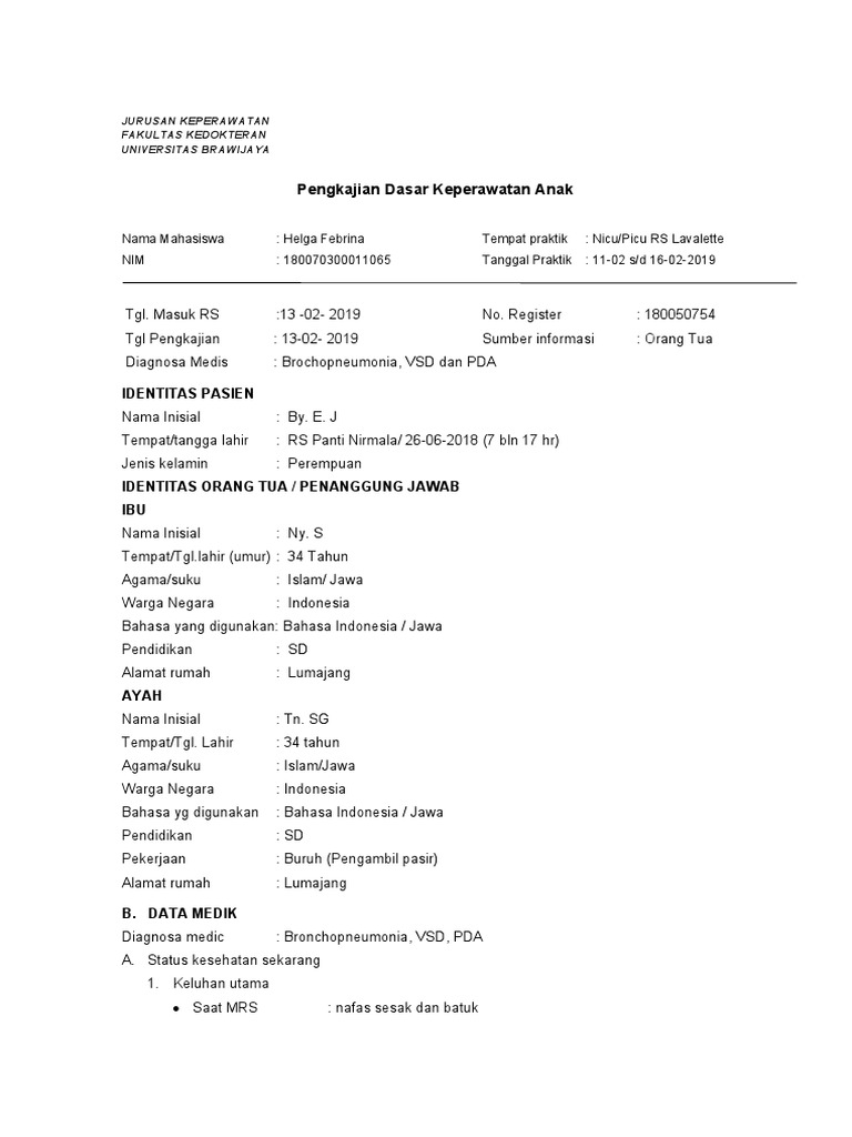 Pengkajian PICU | PDF