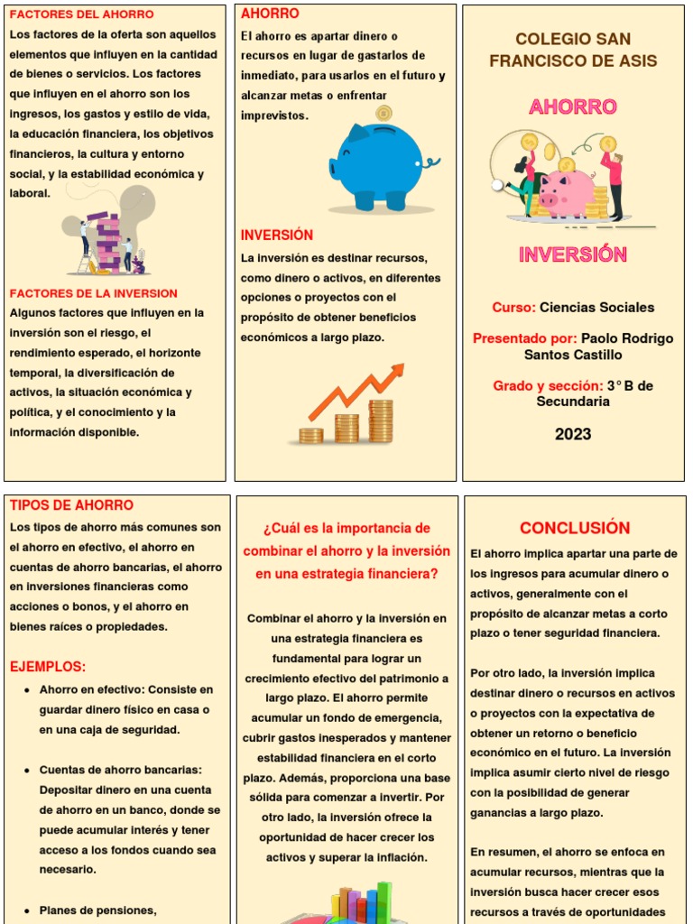 Triptico Ahorro | PDF | Finanzas y dinero