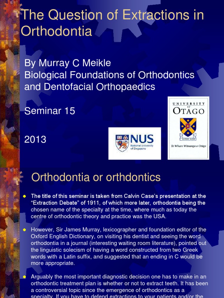 Extractions in Orthodontics | PDF | Orthodontics | Mouth