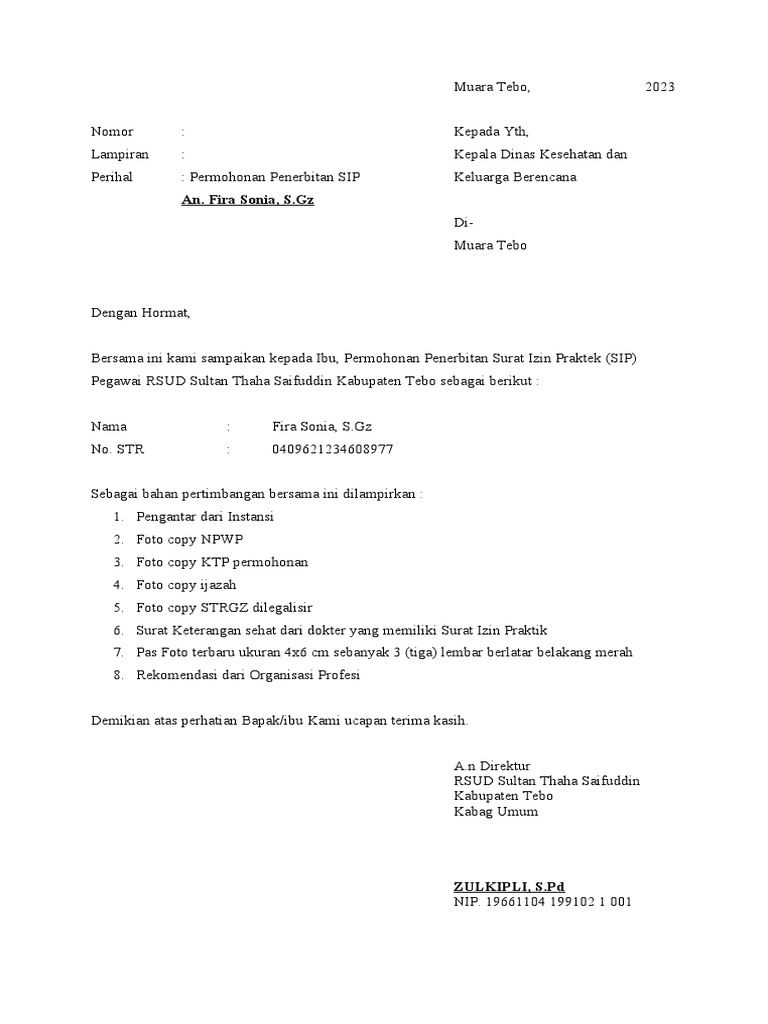 Permohonan Surat Izin Praktik | PDF