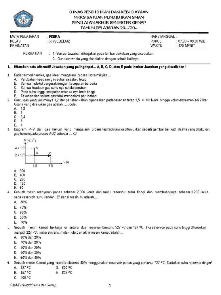 Genza - Soal PAT Fisika Kelas XI K13 | PDF