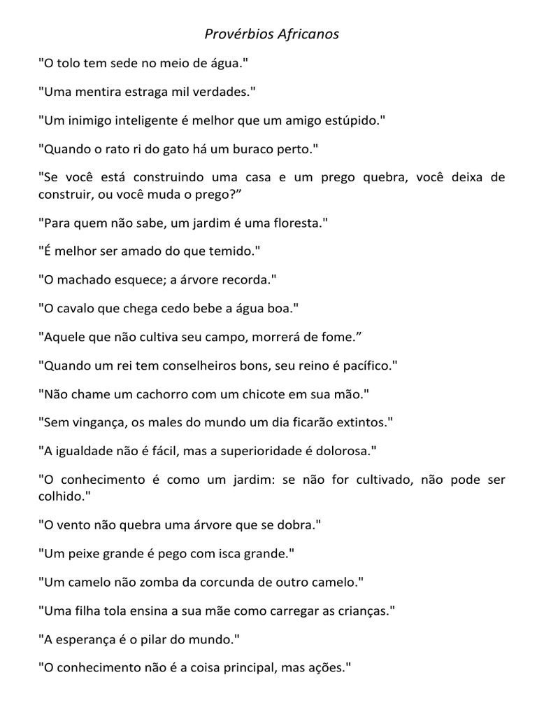 Proverbios Africanos | PDF