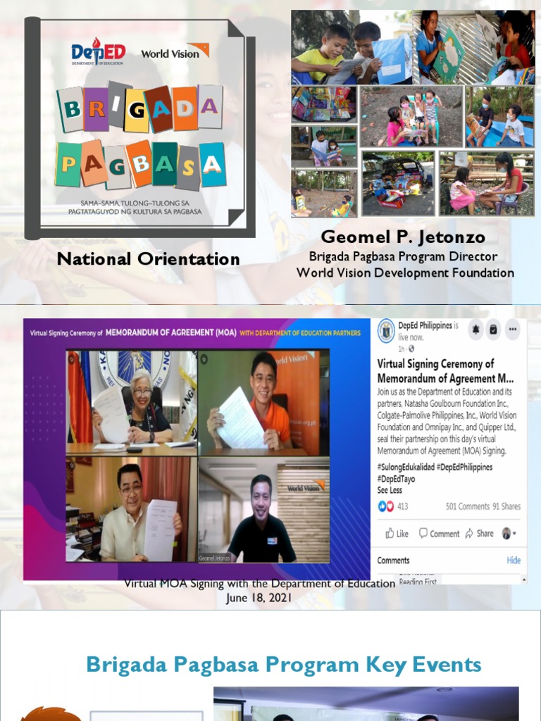 Brigada Pagbasa Program Overview | PDF | Literacy | Personal Computers