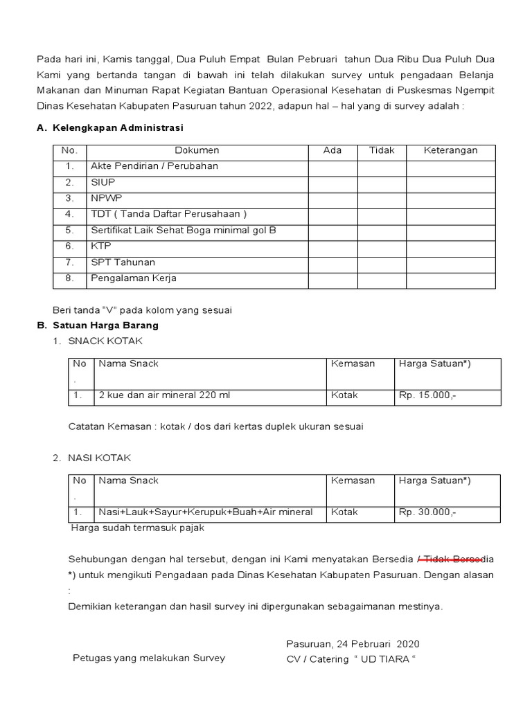 Survey Harga Makmin Rapat Bok | PDF Survey Harga Makmin Rapat Bok | PDF