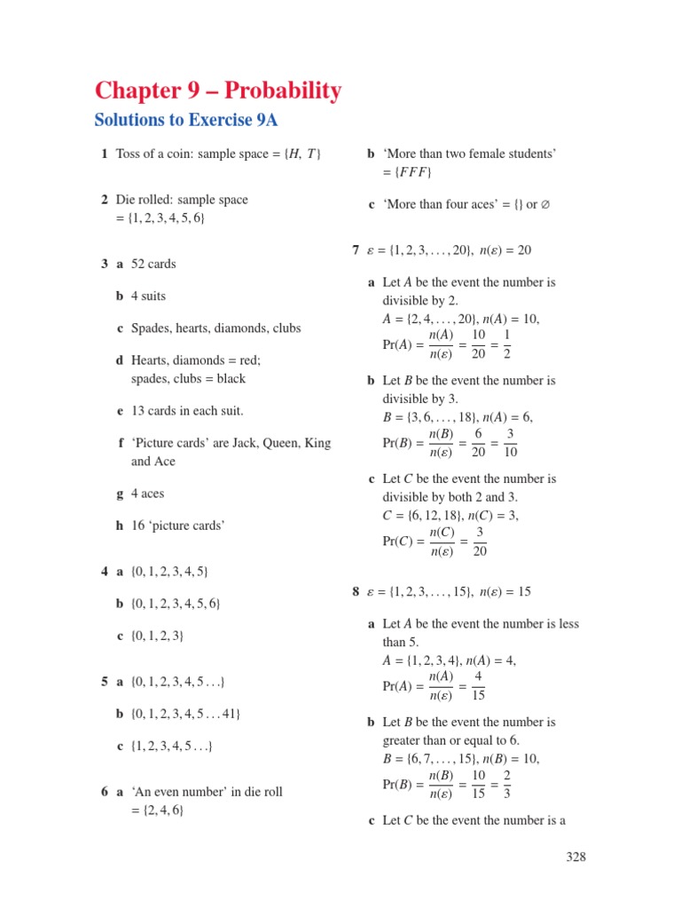 Methods 1 2 Chapter 9 Worked Solutions | PDF | Probability And Statistics | Probability