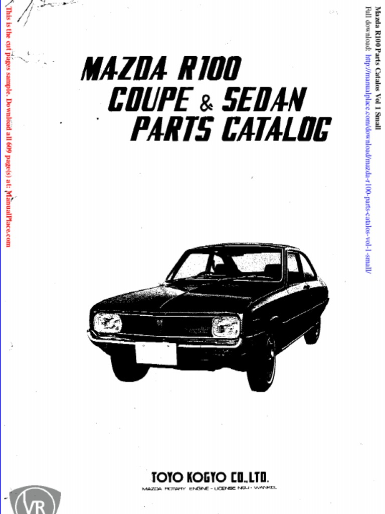 Mazda r100 Parts Catalos Vol 1 Small | PDF