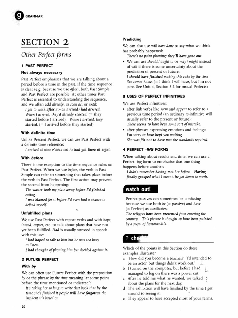 2 - Other Perfect Forms | PDF | Perfect (Grammar) | Verb