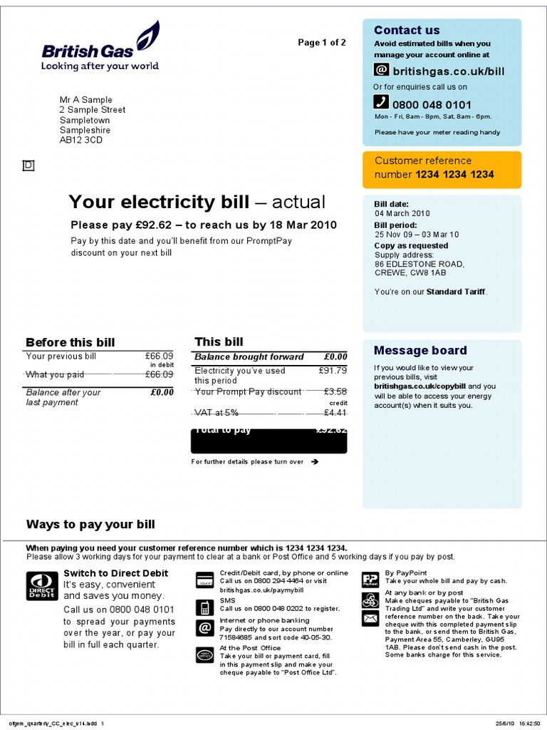 Utility Bill Template 04 | PDF
