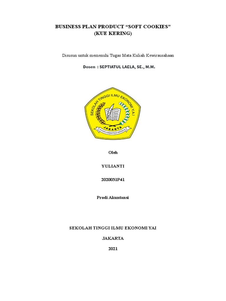Proposal Usaha Soft Cookies | PDF