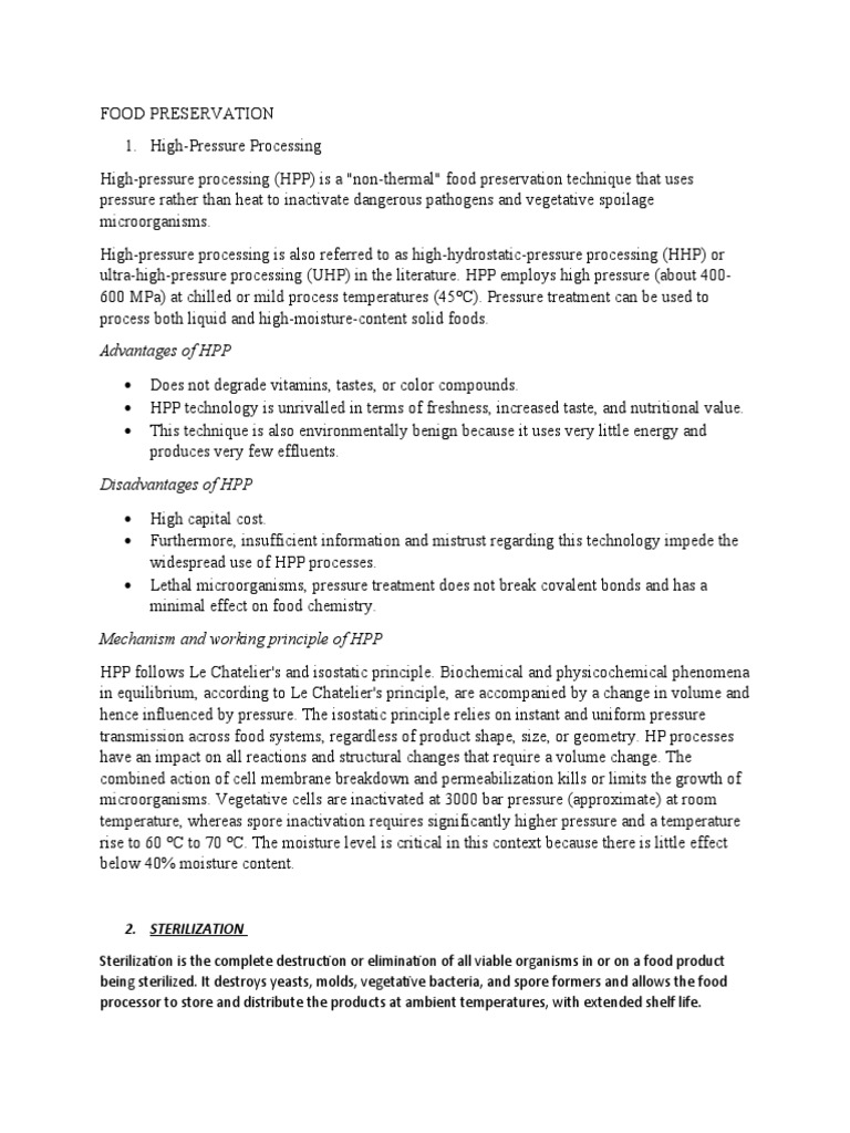 Food Preservation | PDF | Sterilization (Microbiology) | Materials