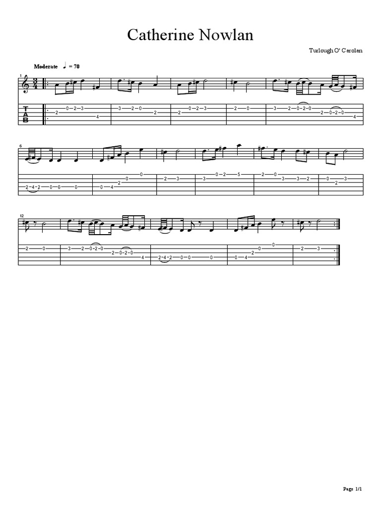 Catherine Nowlan - Turlough O'Carolan | PDF