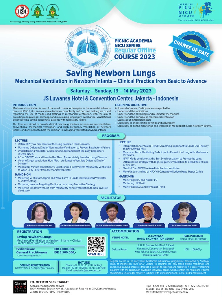 Flyer PICNIC ACADEMIA REGULAR COURSE NICU (LUNGS) | PDF | Neonatology | Neonatal Intensive Care Unit
