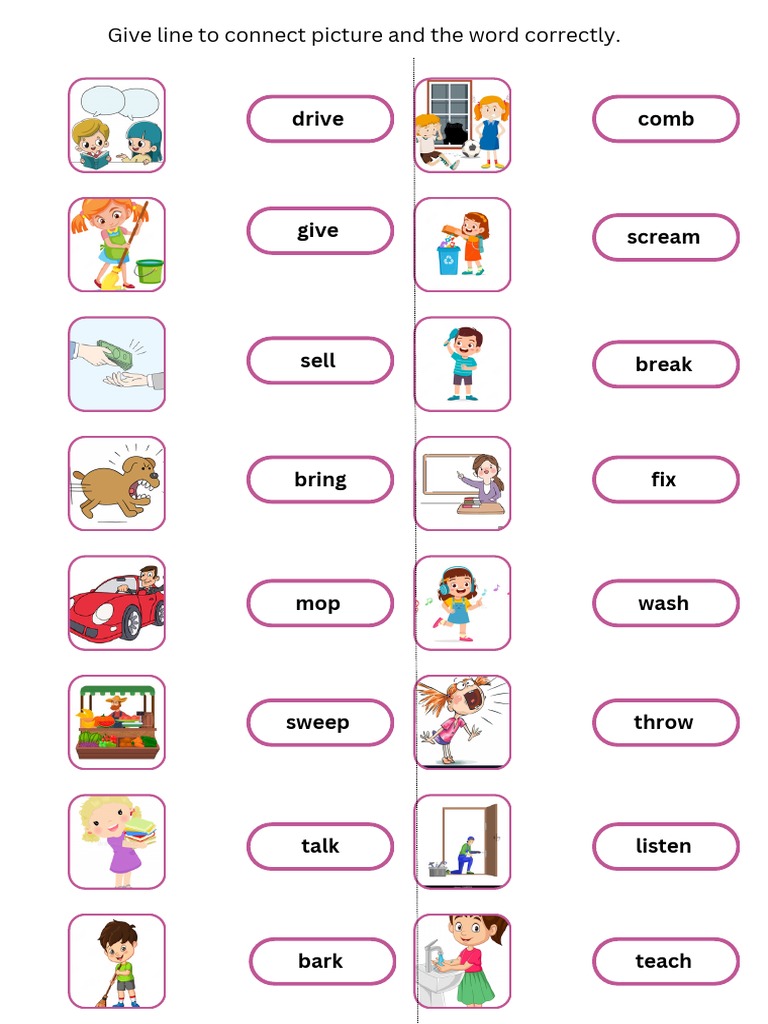 Worksheet Vocabulary About Daily Activities | PDF