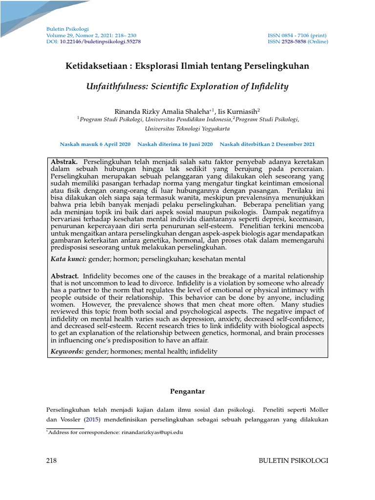 Eksplorasi Ilmiah Perselingkuhan dan Dampaknya | PDF