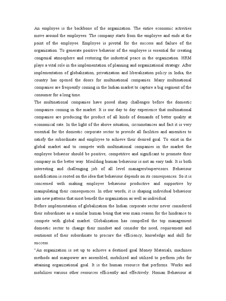 An Employee Is The Backbone of The Organization | PDF | Human Resources ...