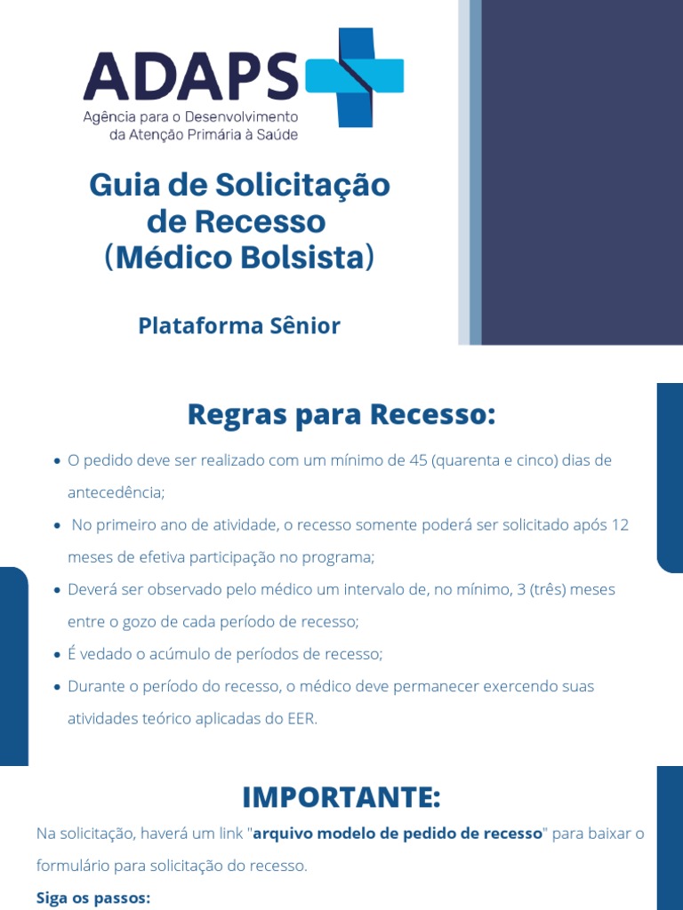 Solicitação de Recesso Médico Bolsista | PDF | Informática
