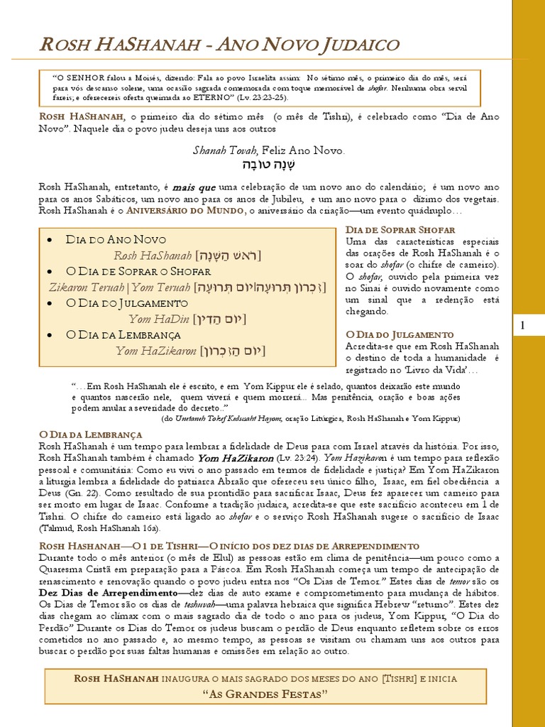 Rosh Hashanah P | PDF | Rosh Hashaná | Oração
