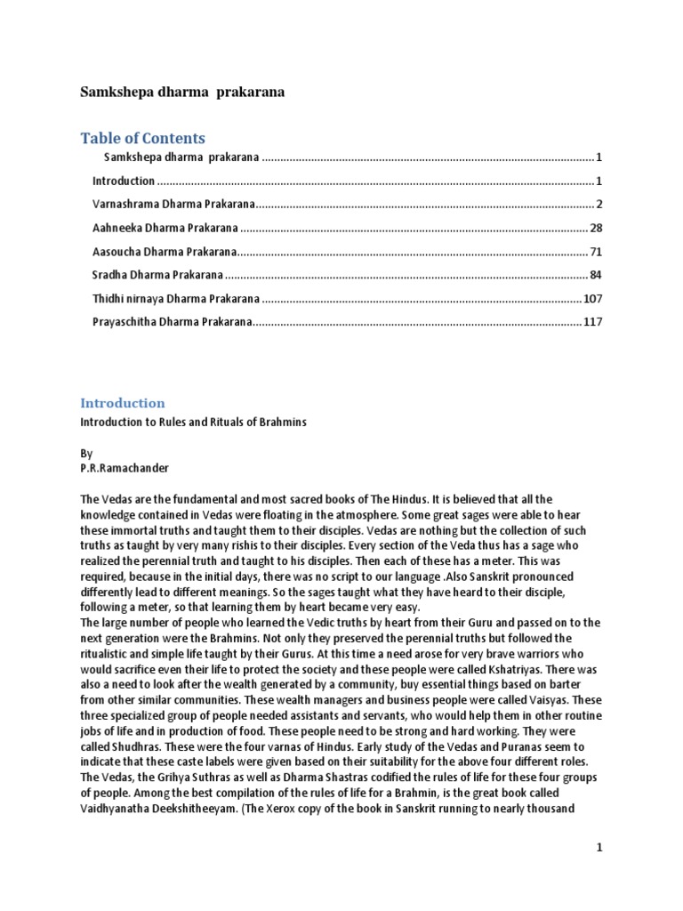 SAmkshepa Dharma Sasathram | PDF | Vedas | Dharma