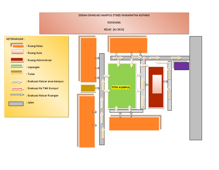 Denah Evakuasi Kampus Stikes Maranatha Kupang - Rosdiana | PDF