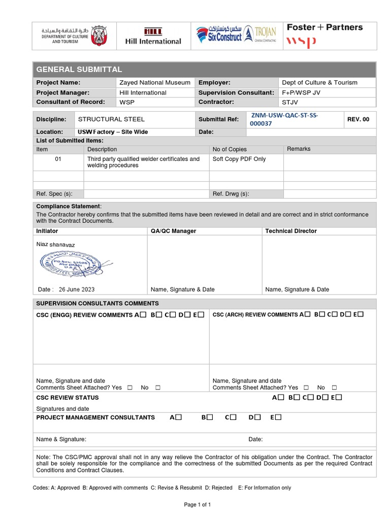 ZNM STJV Qac ST XX 000037 | PDF | Business