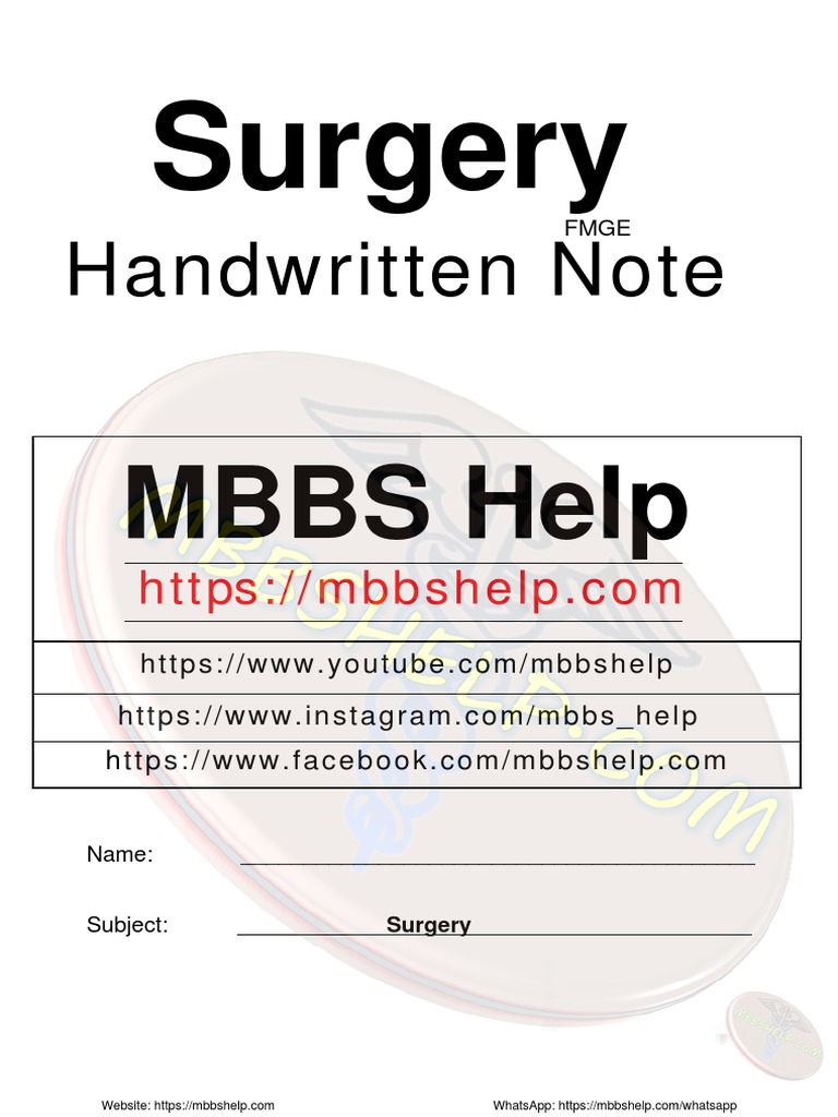 Surgery: Handwritten Note | PDF