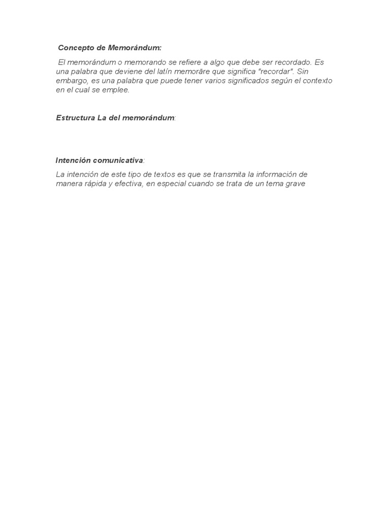 Definición y concepto de memorándum | PDF