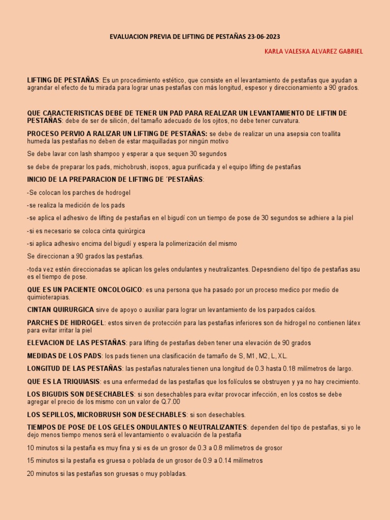 Guía Completa de Lifting de Pestañas | PDF