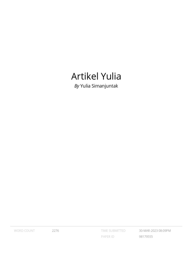 Artikel Yulia | PDF