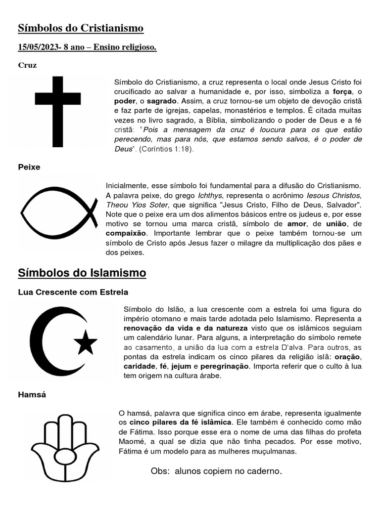 Símbolos Das Religiões | Download grátis PDF | Jesus | Maomé