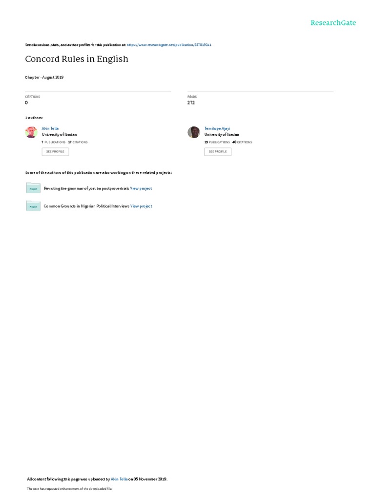 Concord Rules in English | PDF