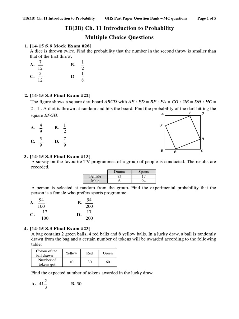 (14-19) 3B-Ch.11-Introduction To Probability - MC | PDF | Mathematics