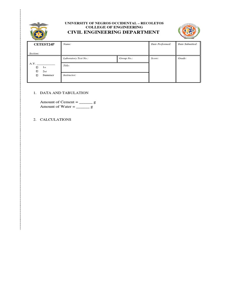 LAB 5 Normal Consistency | PDF