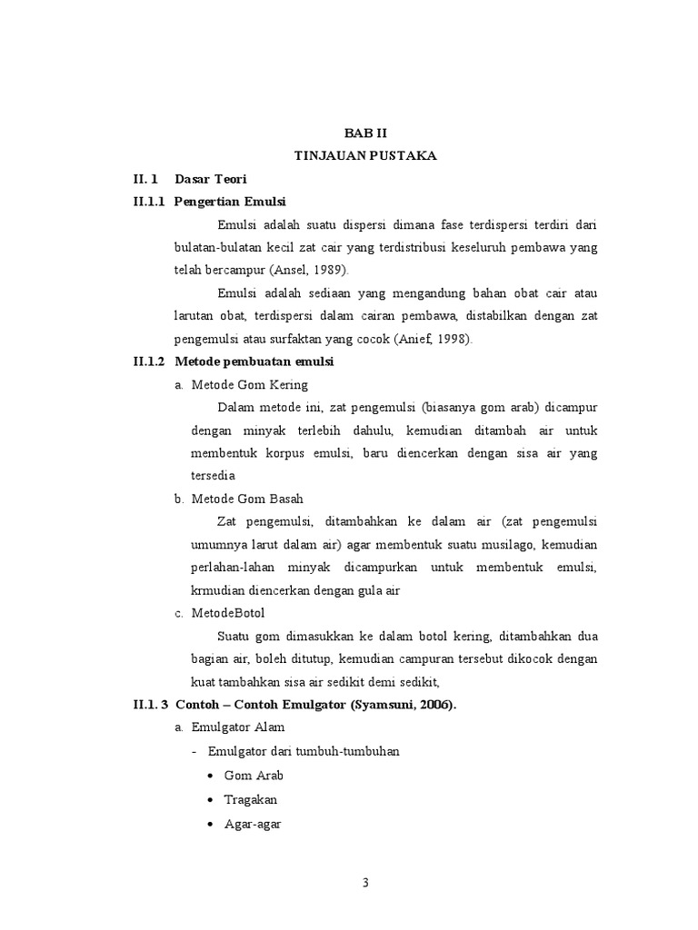 BAB II Emulsi | PDF