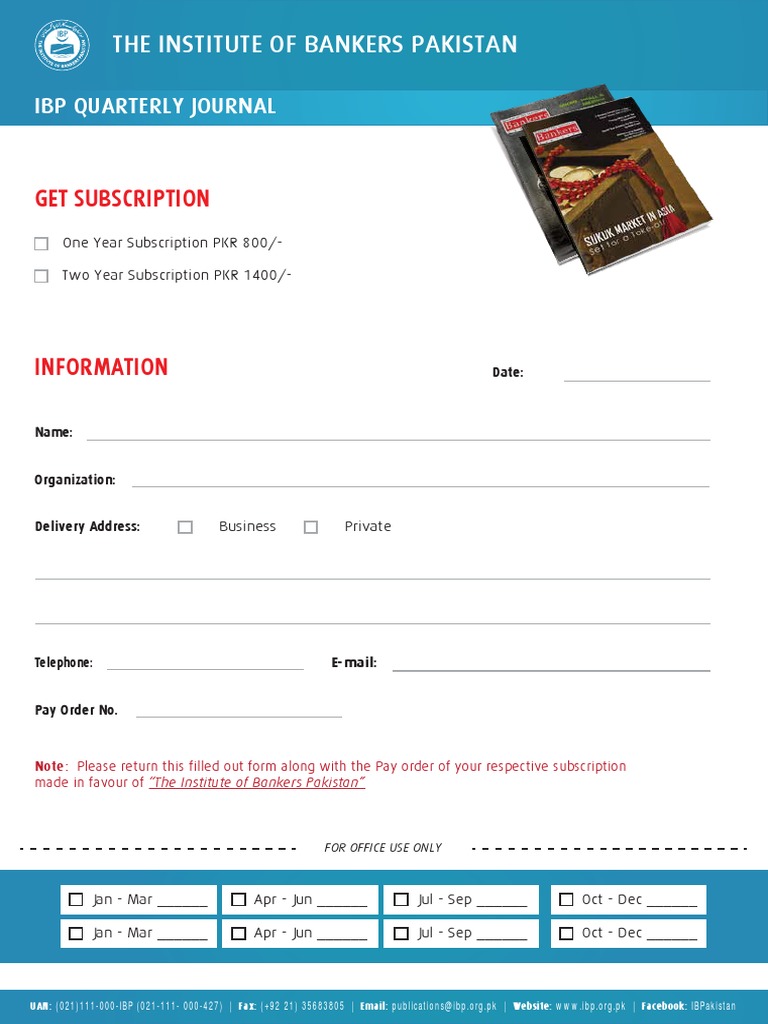 Journal Subscription Form | PDF | Business